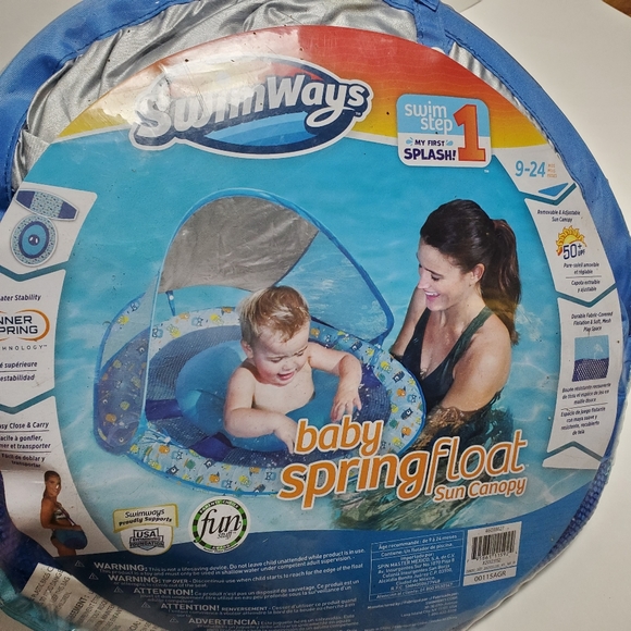 Swim | Swimways Baby Spring Float Sun Canopy Blue Swim Step 1 For 924 ...